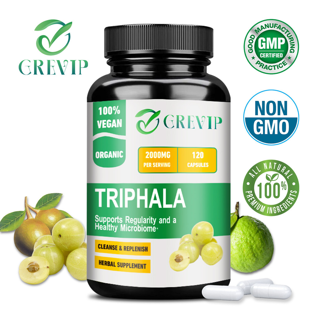 GREVIP Triphala - Organic Triphala Supplement with Indian Gooseberry ...