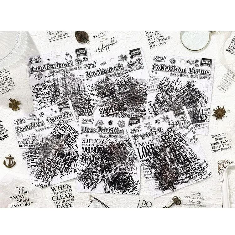 JIANWU Pure Poet Series Vintage English Text Letter Material Collage ...