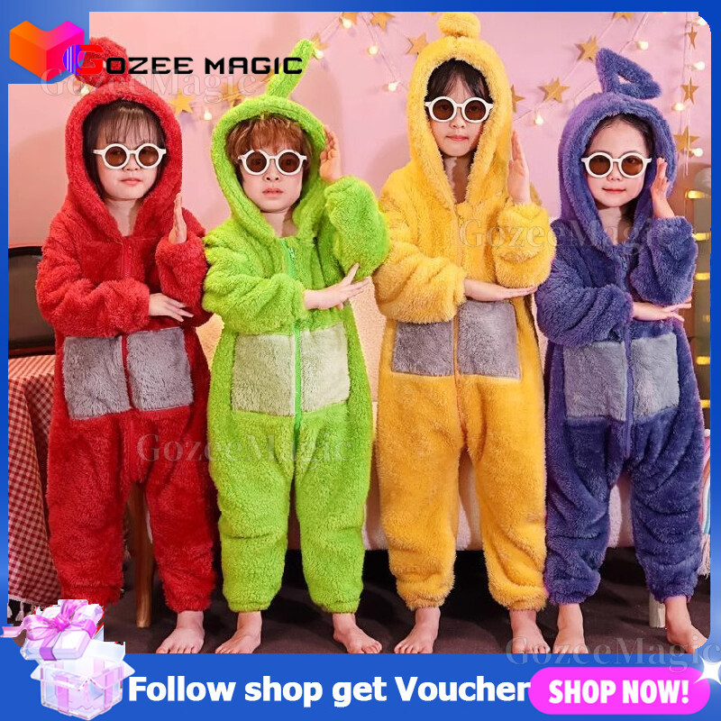Aldult/Child Teletubbies Cosplay Costume Onesie Pajamas Po Lala Dipsy ...