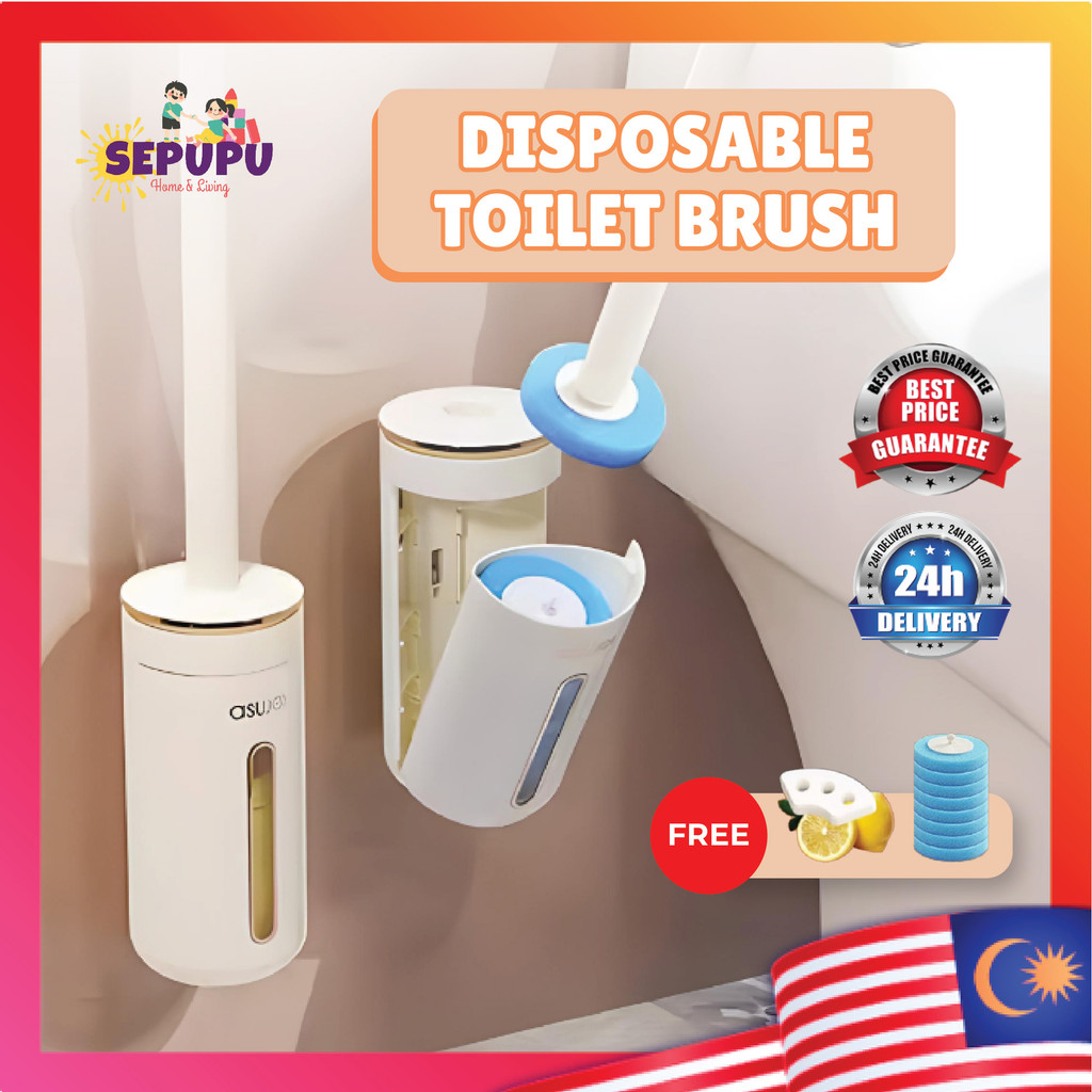 SEPUPU New Disposable Toilet Bowl Cleaner Brush Wall Mounted Toilet ...