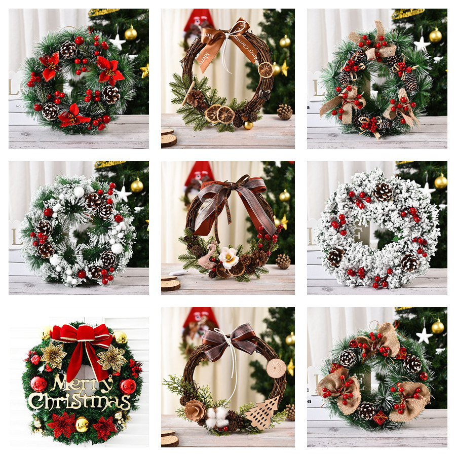 Christmas Decorations Garland Wreath Window Decoration Door Hanging ...