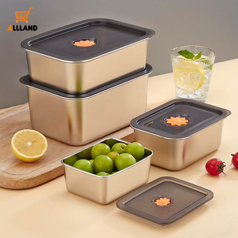 Simple Rectangle Stainless Steel Food Storage Box - Vegetable Fruit ...