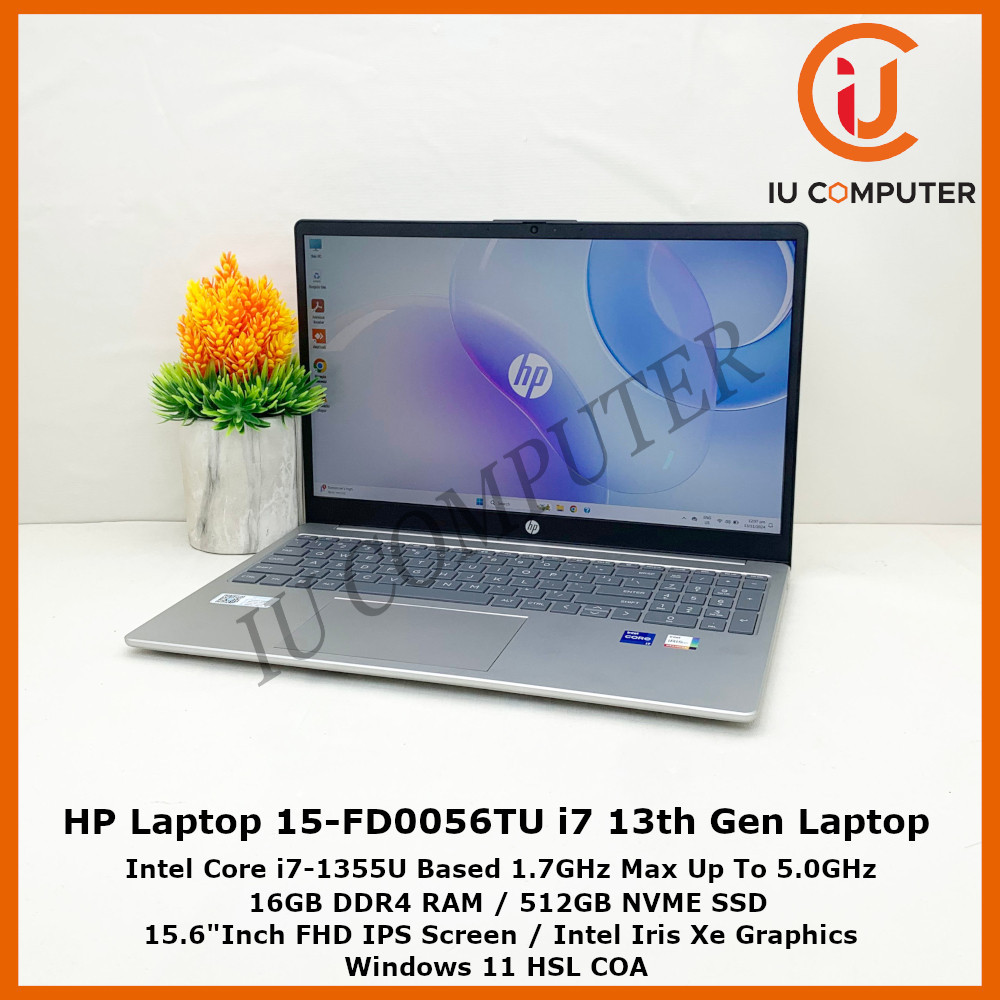 HP LAPTOP 15 FD0055TU INTEL CORE I7-1335U 16GB RAM 512GB NVME SSD USED ...