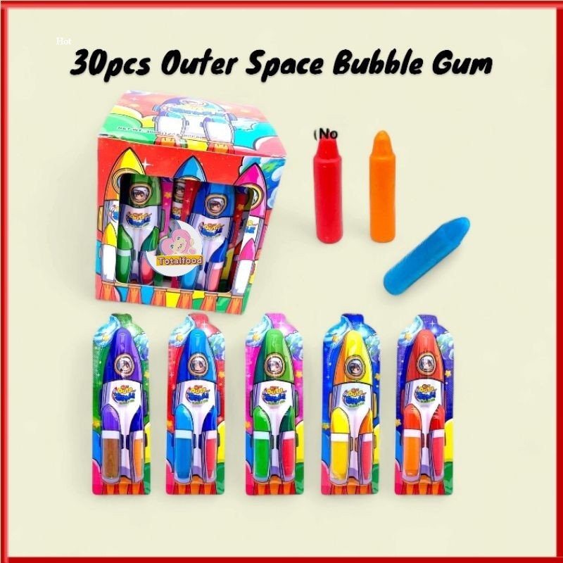 30pcs x 12g Leanseng Outer Space Bubble Gum rocket design chewing Gum ...