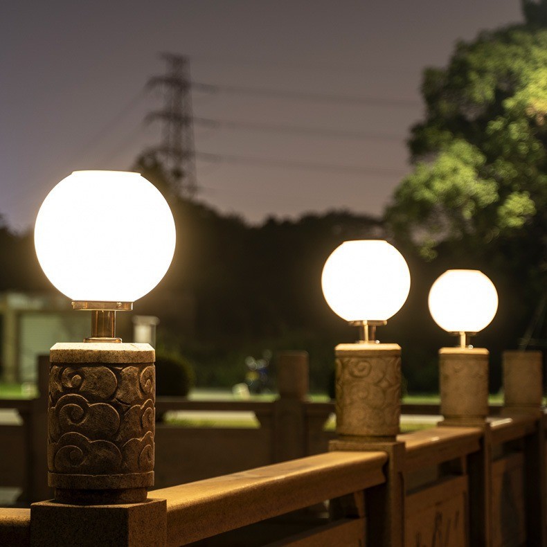 Solar Pillar Lamp Outdoor Waterproof Park Community Wall Pillar Lamp ...