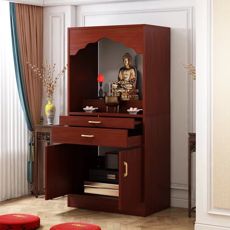 Buddha shrine cabinet table offering table altar God of Wealth Guanyin ...