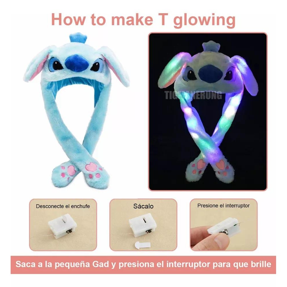 Lilo & Stitch Bunny Hat Moving Ears With Led | Shopee Malaysia