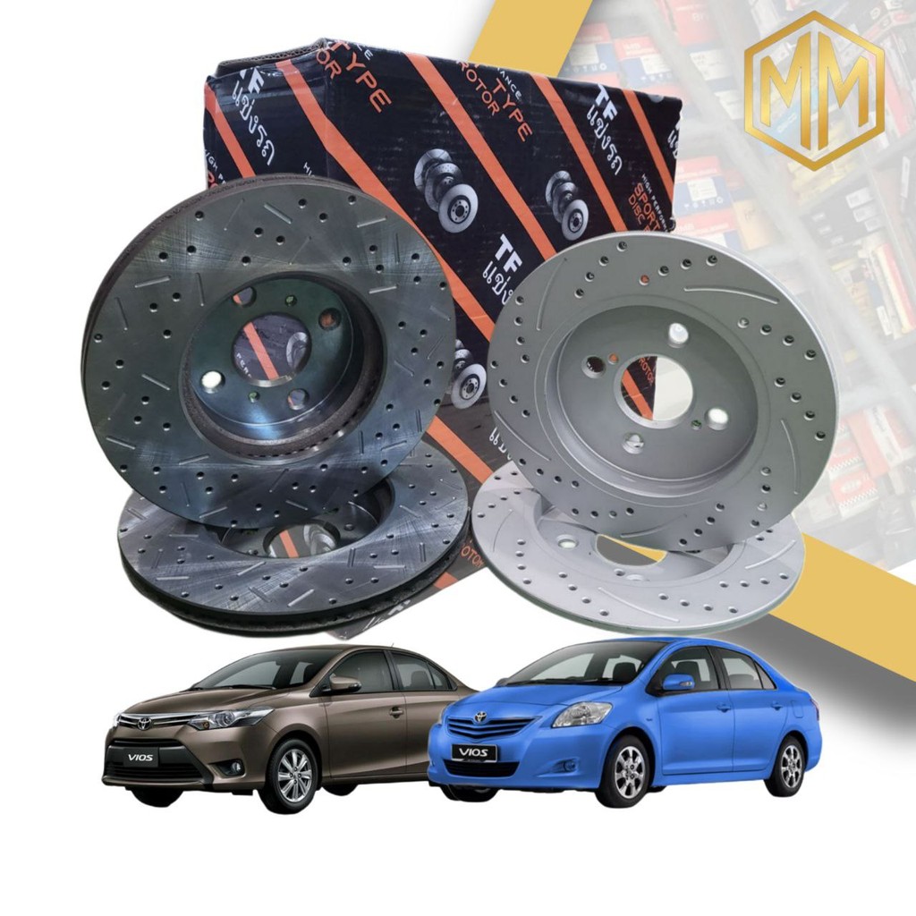 TOYOTA VIOS NCP93 NCP150 (G,S,TRD)DISC ROTOR SPORT SLOTTED & DRILLED ...