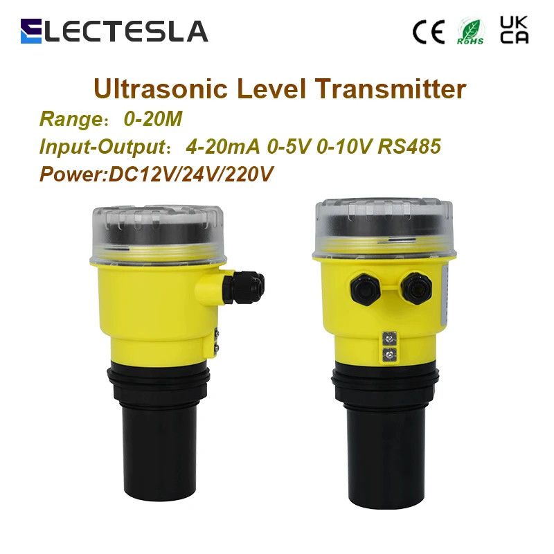 Ultrasonic Water Tank Level Meter Ultrasonic Level Sensor 4-20mA RS485 ...