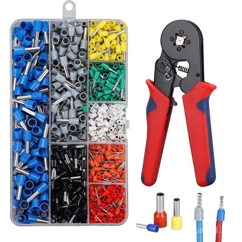 Cold Press Terminal Set Crimping Pliers Storage Box Wire Copper Nose VE ...