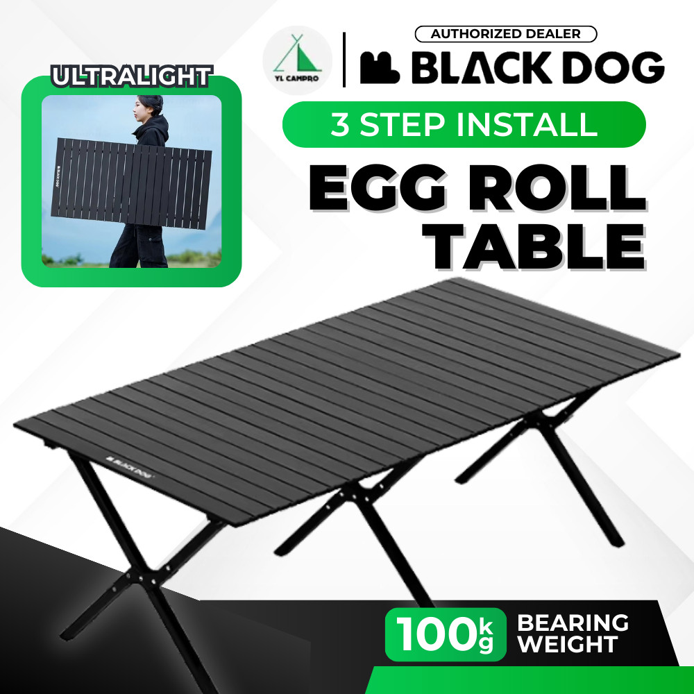 BLACKDOG Foldable Eggroll Aluminum Table With Storage bag Portable Fold ...
