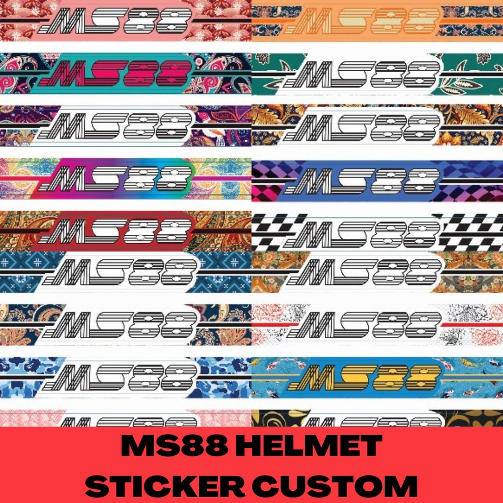 🔥【SBK MOTOR】MS88 Helmet Sticker Custom | New Design | Waterproof ...