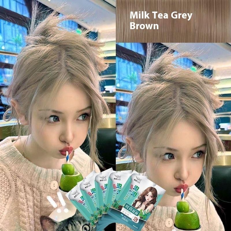 Bagged Milk Tea Gray Brown Plant Bubble Hair Dye 2025 Explosion ...