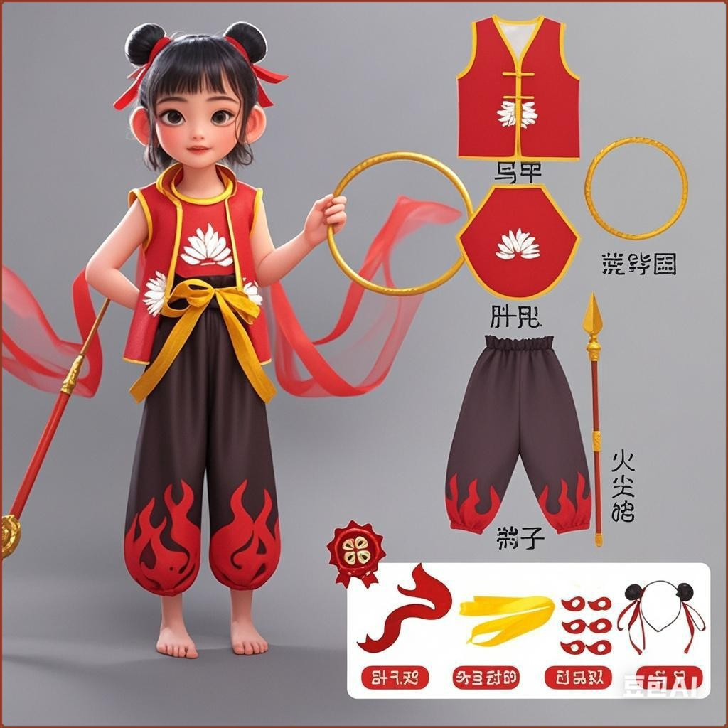 Nezha Cosplay Super Hero Costume Clothes Cos Anime Girl Boy Show On