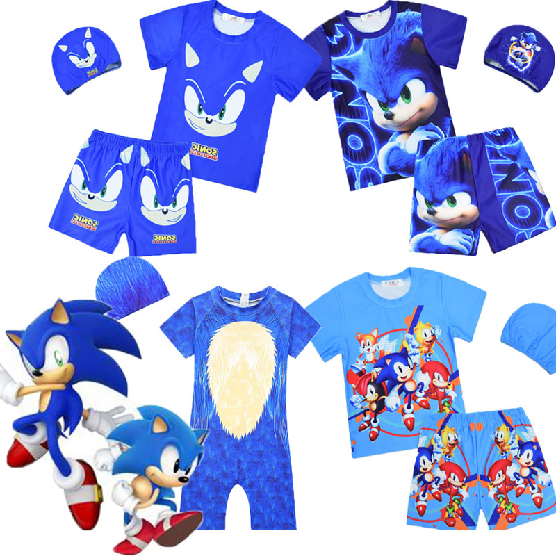 Sonic the Hedgehog Swimsuit for Kids Boy Top Shorts Sets One-Piece ...