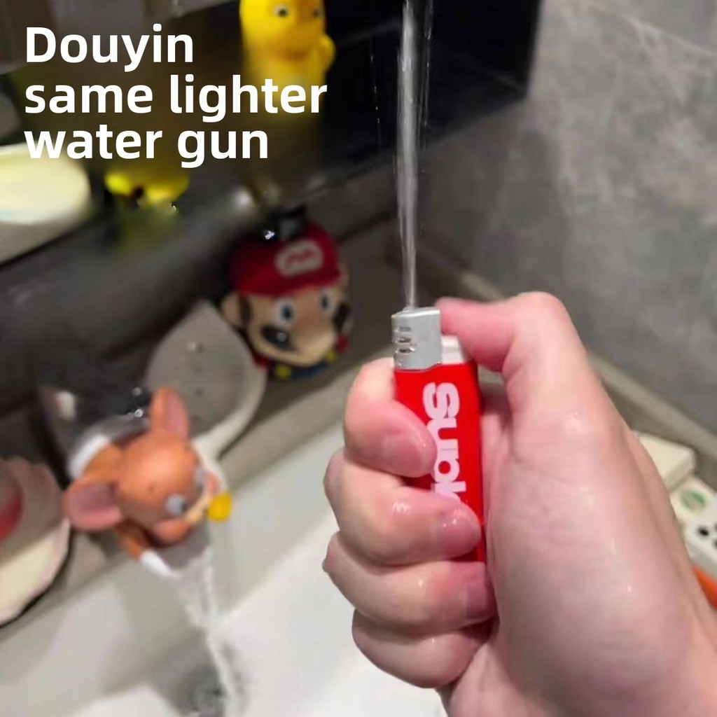 Douyin Same Style Water Spray Water Pump Lighter Water Gun Toy Spoof ...
