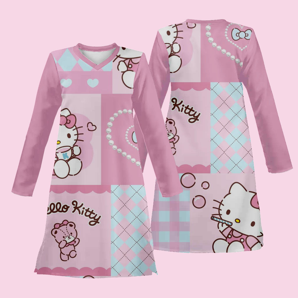 Muslim women's dress HELLO KITTY series | Shopee Malaysia