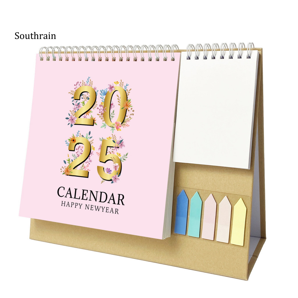 SOU Spiral Bound Desk Planner Compact Desk Calendar 2025 Desk Calendar ...