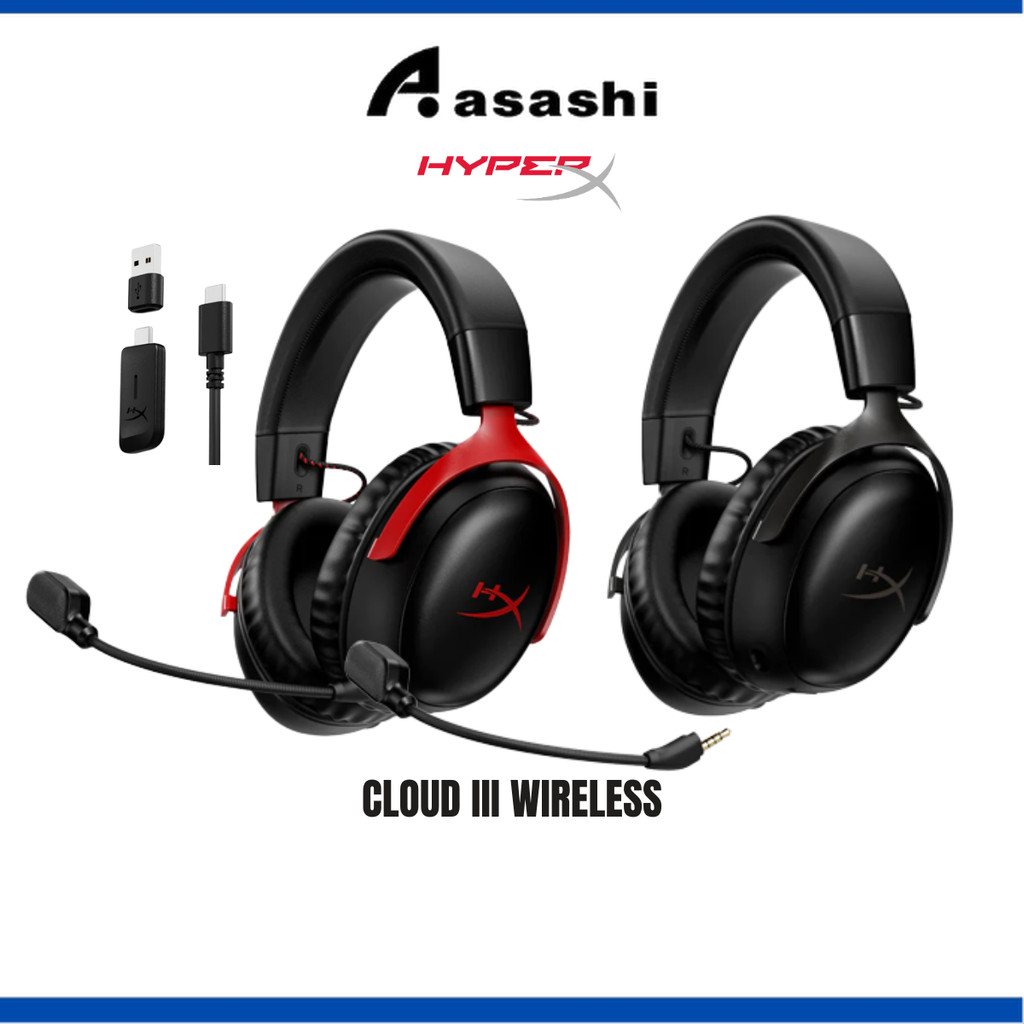 HyperX Cloud III Wireless - Gaming Headset (Black/Red) | Shopee Malaysia