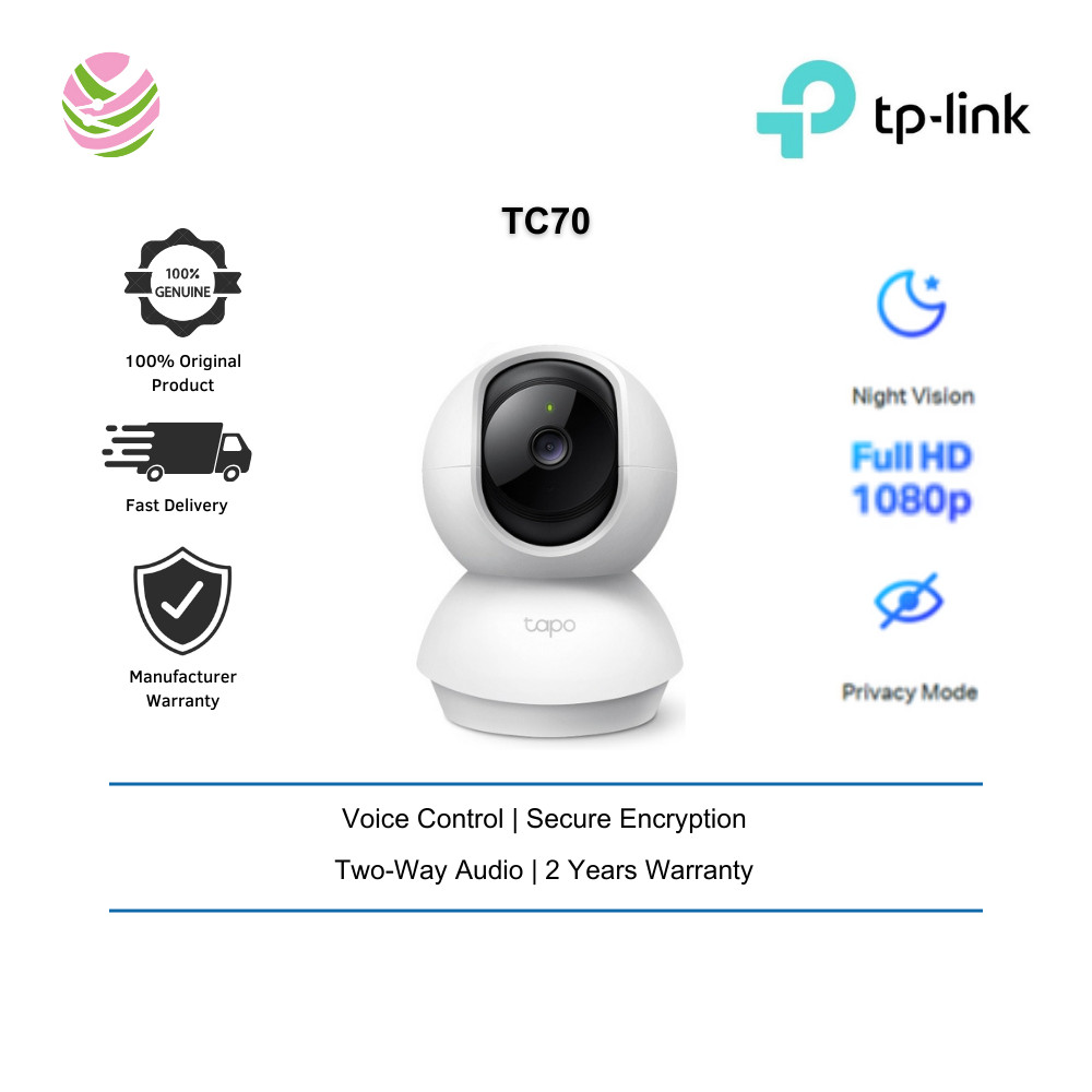 TP-Link Tapo TC70 1080P Full HD - Pan Tilt Wireless WiFi Home Security ...