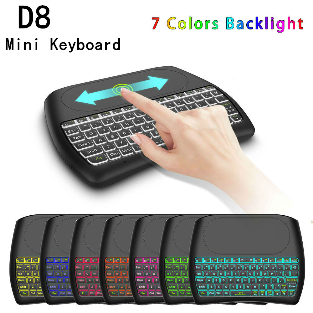 D8 Mini Keyboard Touchpad 2.4G Wireless Keyboard Dual Mode Colorful ...