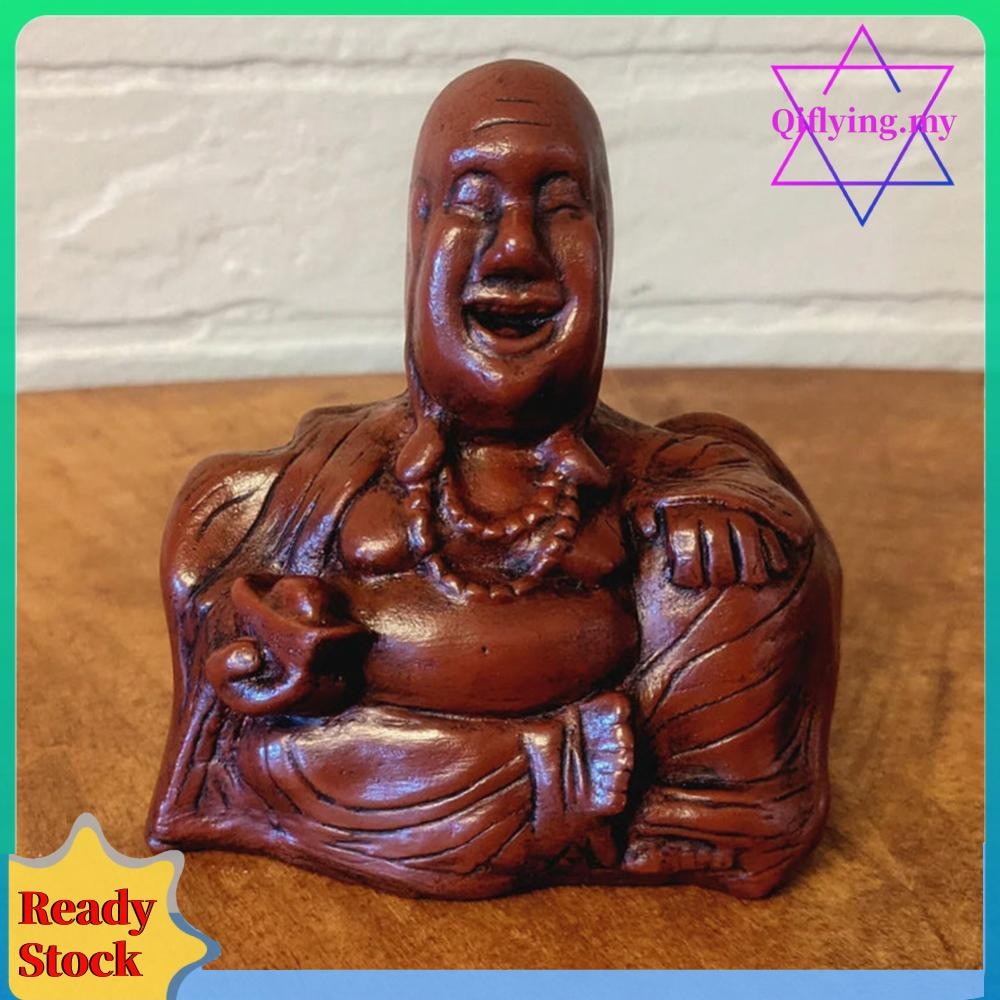 Resin Buddha Ornament Middle Finger Laughing Buddha Statue Smiling ...