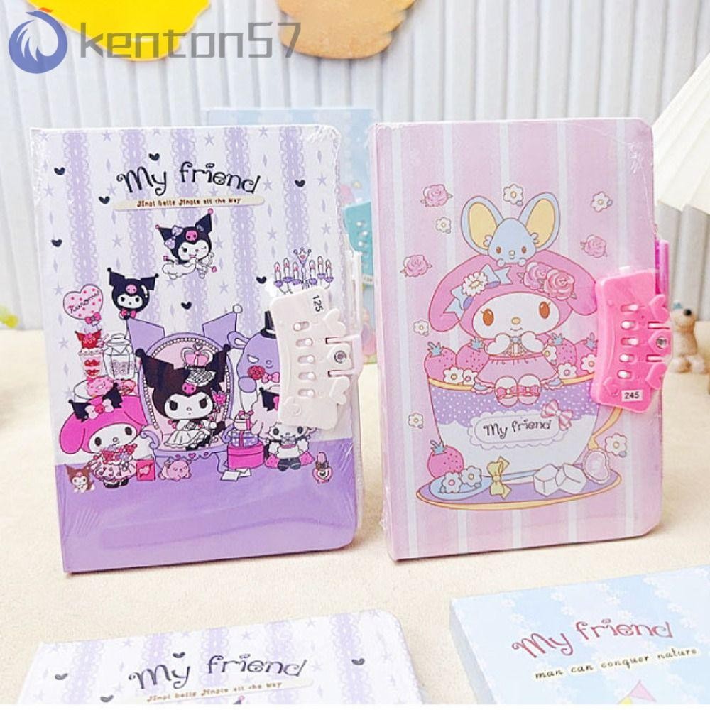 KENTON Notebook With Lock, Color Page Cinnamoroll Kuromi Diary Notepad ...