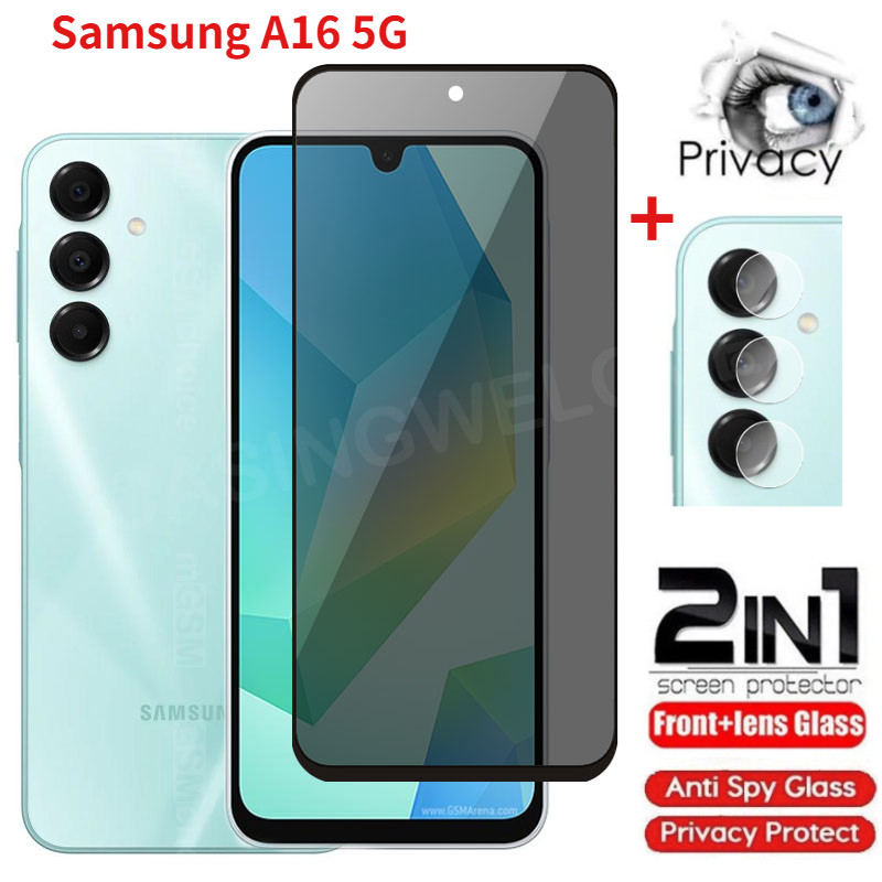For Samsung Galaxy A16 A26 A36 A56 A17 A04S A23 5G 4G 2025 Privacy Tempered Glass Anti-Spy Full ...