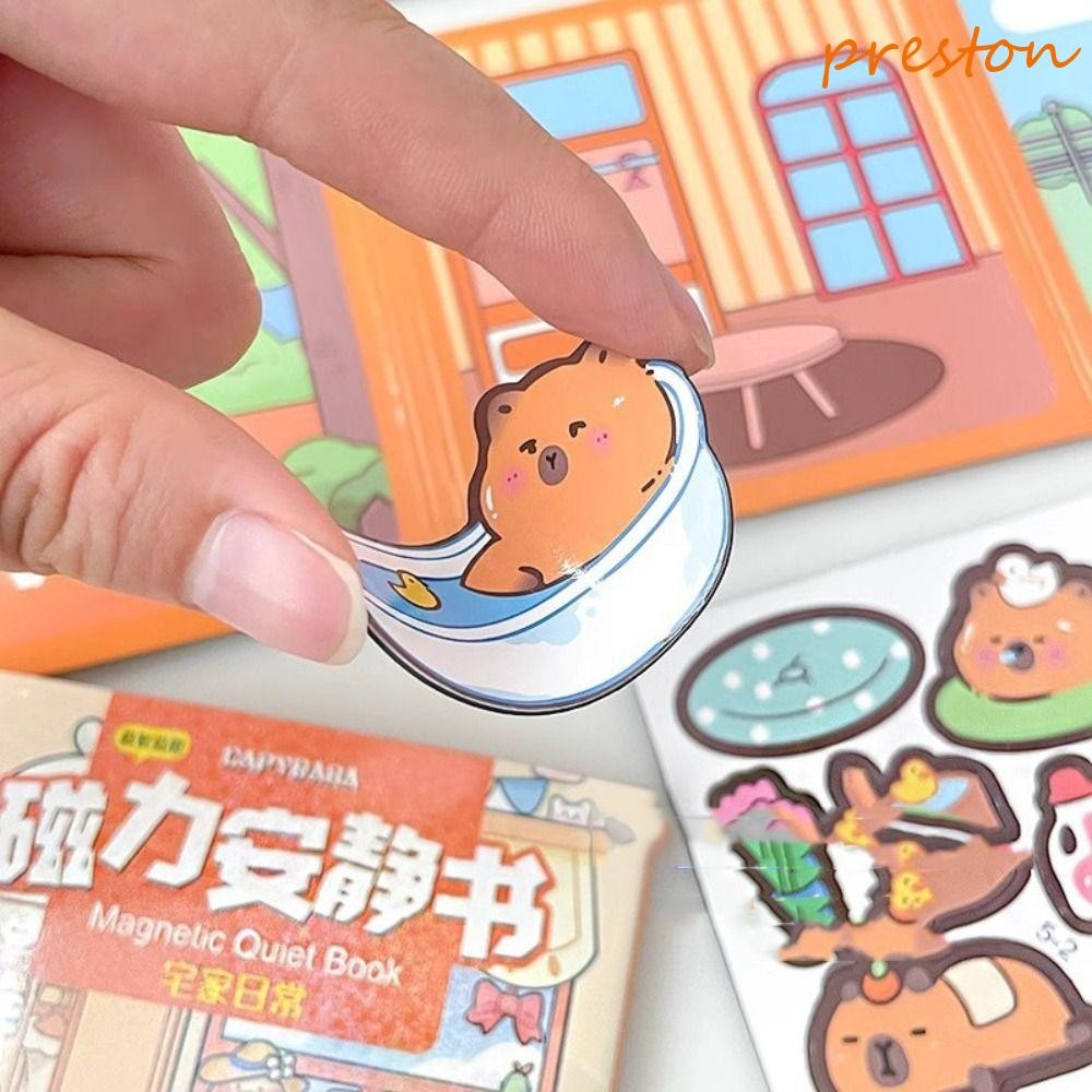 PRESTON Magnetic Quiet book, Handmade Paper Capybara Sticker Book ...