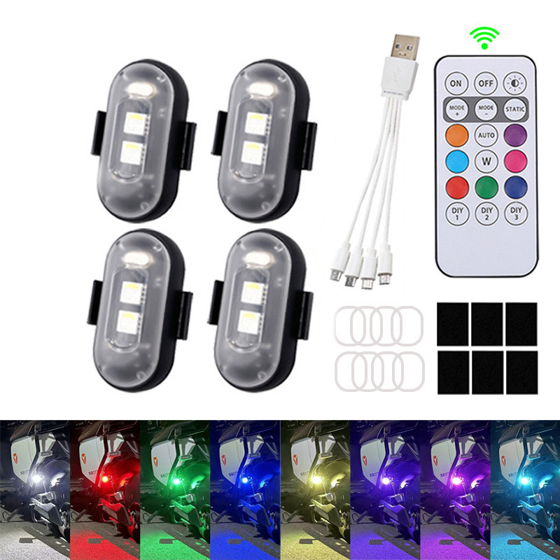 Motorcycle LED RGB Warning Light Car Mini Signal Light Drone Light With ...