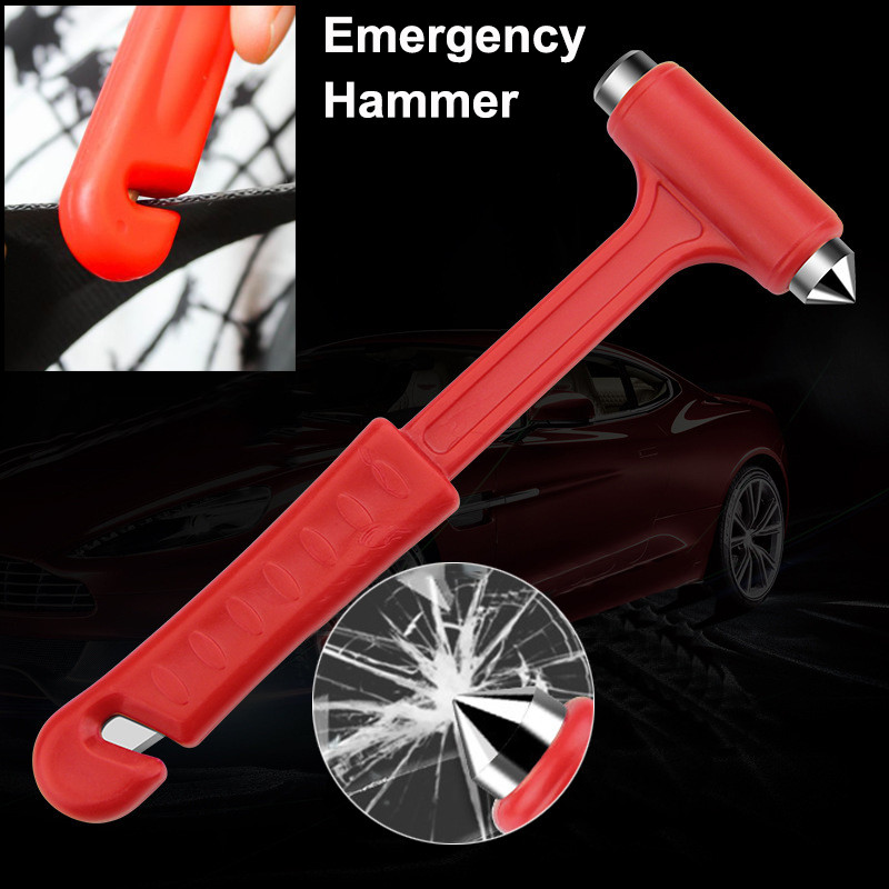 2 in1 Car Safety Hammer Window Breaker Seat Belt Cutter Multifunction Emergency Escape Tool ...