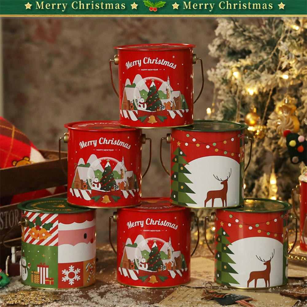 Christmas Cookie Tins With Lids, Metal Cookie Tins Jar Storage ...