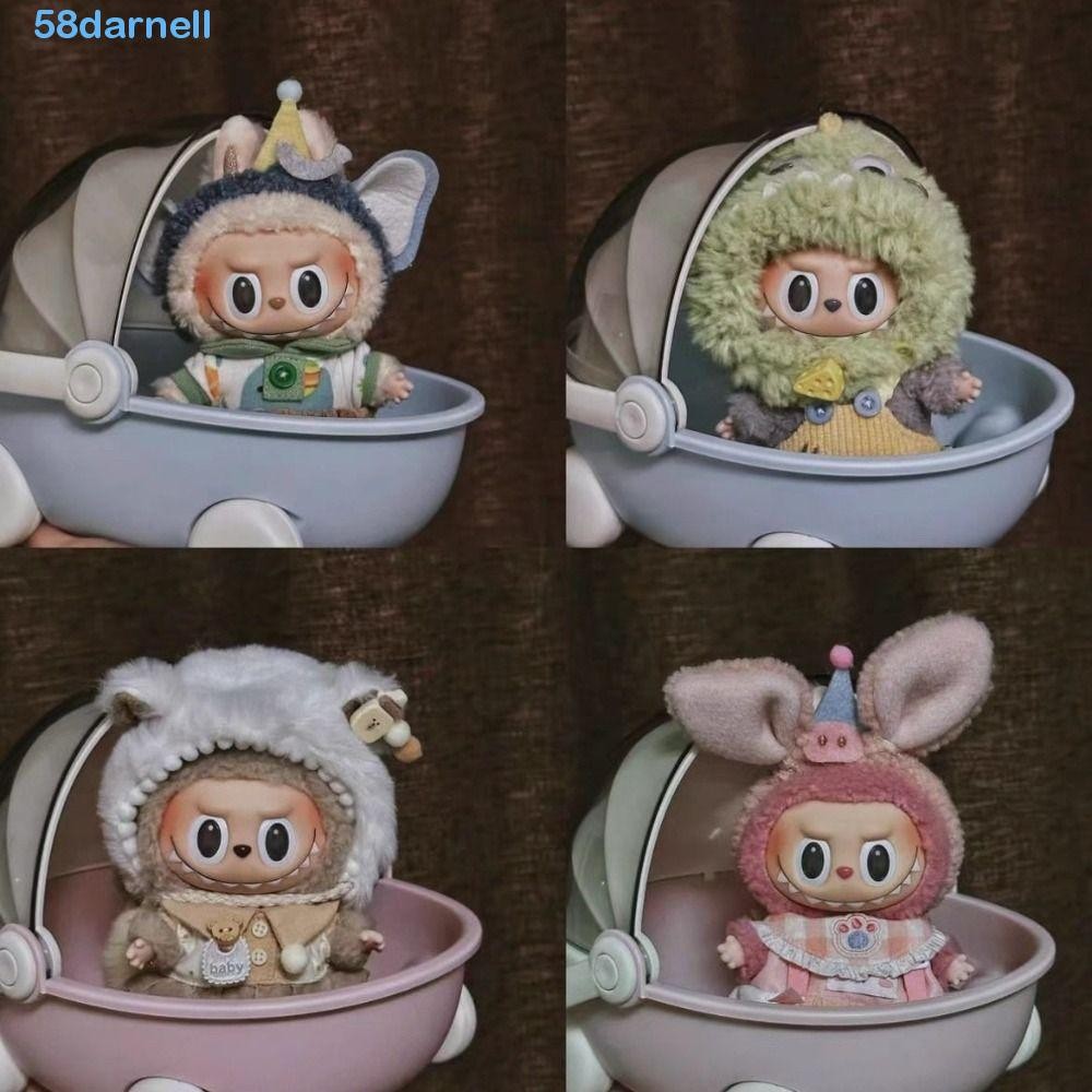 DARNELL 17cm Labubu Cradle Carriage, Decorate Storage 17cm Labubu Doll ...