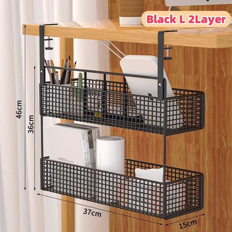 No-Drill Under Desk Cable Management Tray Wire Organizers Adjustable ...