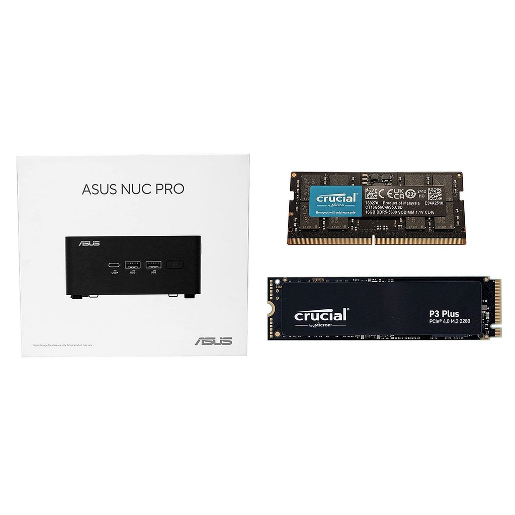 ASUS NUC 14 Pro Mini PC (Core 3, Tall Kit) Barebone w/ 16GB DDR5 Memory ...