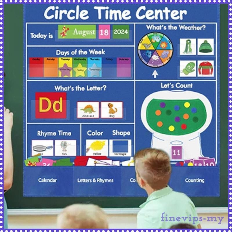 [FinevipsMY] Pocket Chart Classroom Pocket Chart Week Teaching Time ...