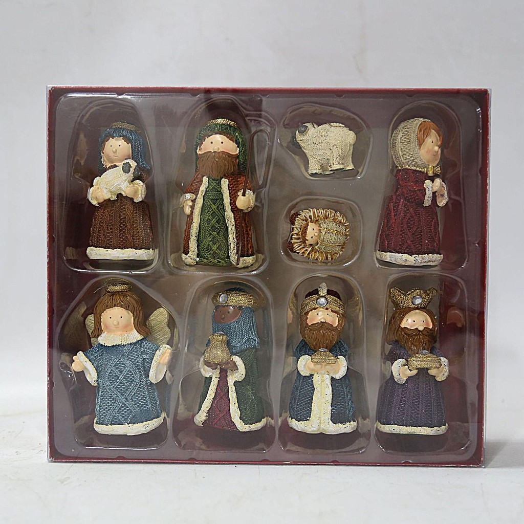 Christmas Nativity Set Miniature Resin Jesus Birth Figurines Nativity ...