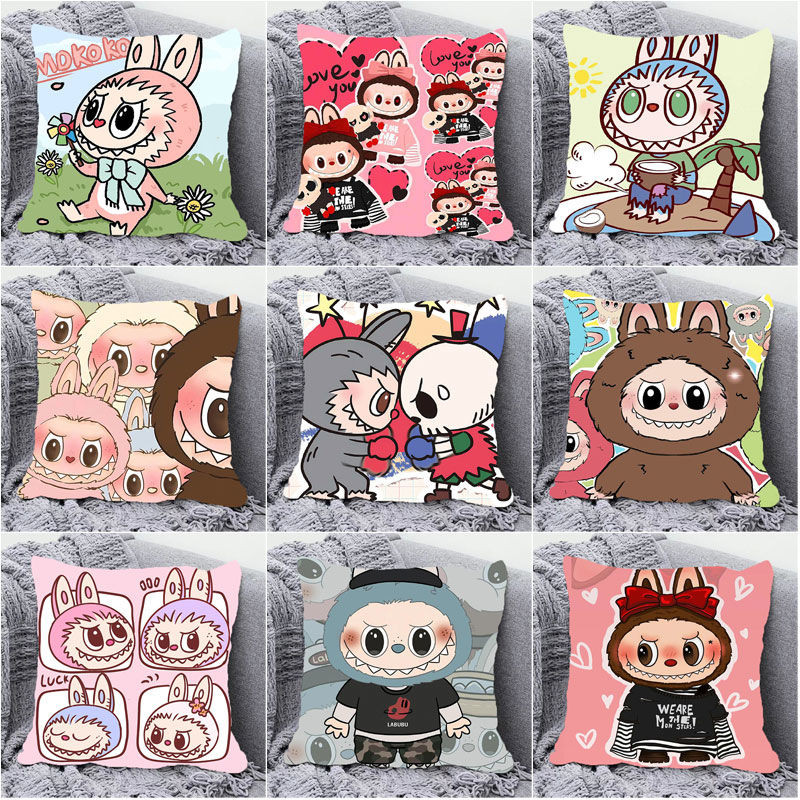 Labubu Labubu pillow cover anime cartoon cute girl heart cushion cover ...