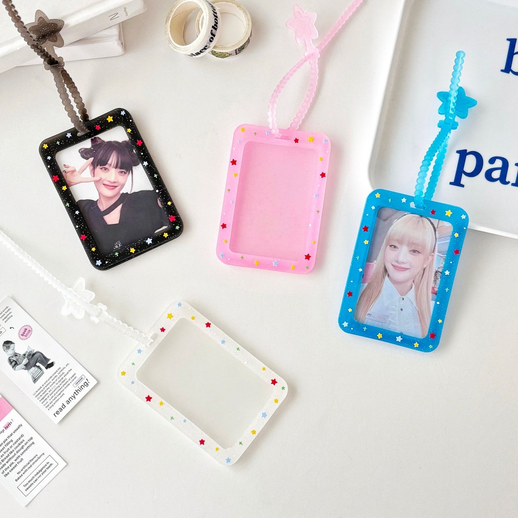 INS Cute Stars 3 Inch Silicone Glitter ID Photo Soft Gel Rope Small ...