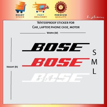 BOSE logo sticker reflective stiker motor bike helmet laptop Kereta ...