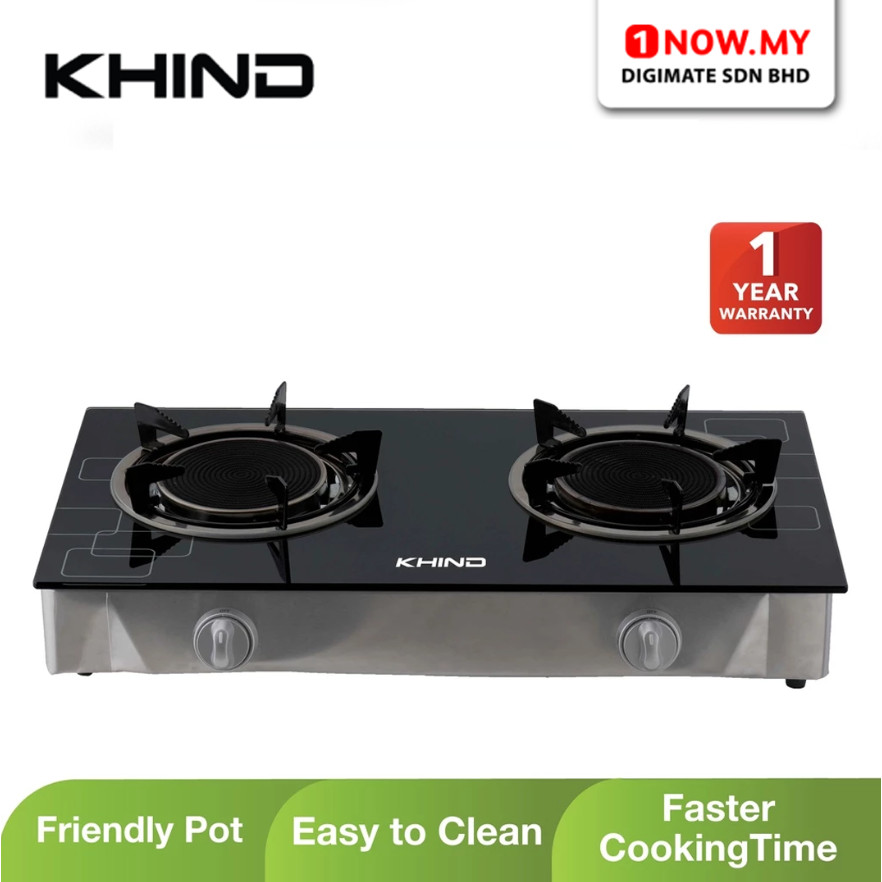 KHIND 2 Burners Infrared Gas Cooker GCGI1500 | Glass Top Gas Memasak ...