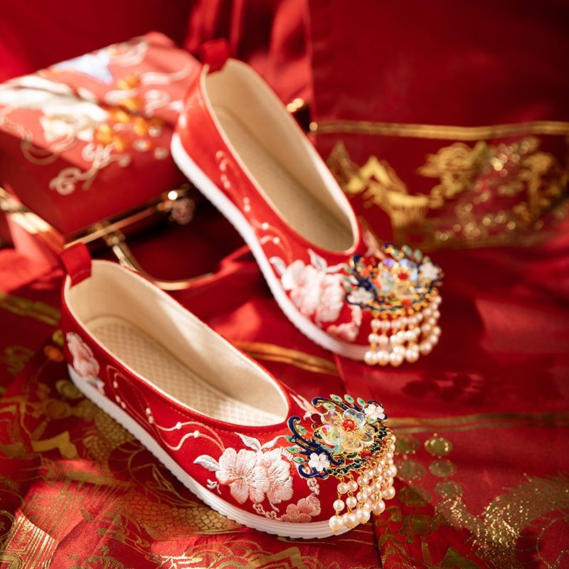 Wedding Chinese Wedding Shoes Ancient Embroidered High-End Hanfu Shoes ...