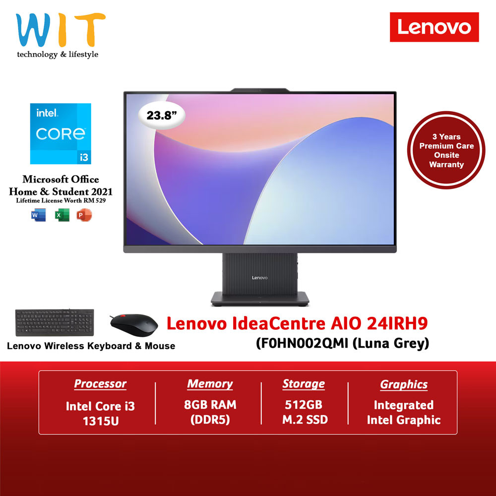 Lenovo IdeaCentre AIO 24IRH9 F0HN002QMI (Intel Core i3-1315U/8GB RAM/512GB SSD/23.8" FHD/Intel ...