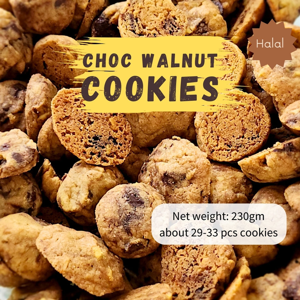 Chocolate Walnut Cookies 230gm (29-33 pcs) Biskut Coklat Chip Balang ...