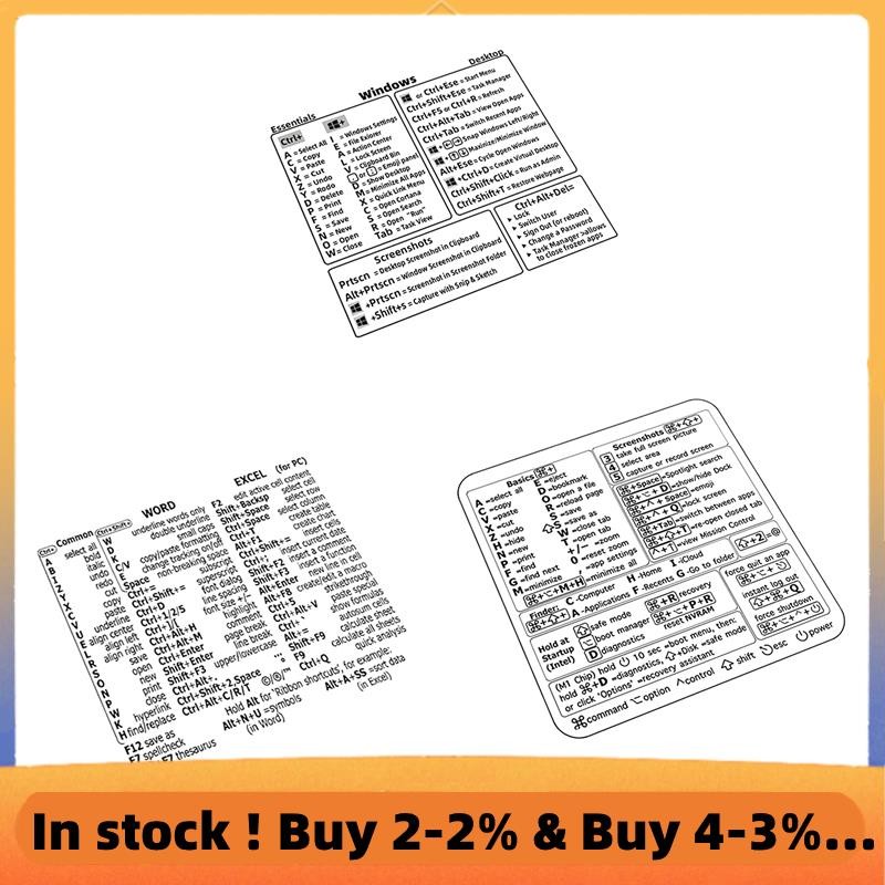 Reference Keyboard Shortcut Stickers PC Laptop Desktop Short Cut ...