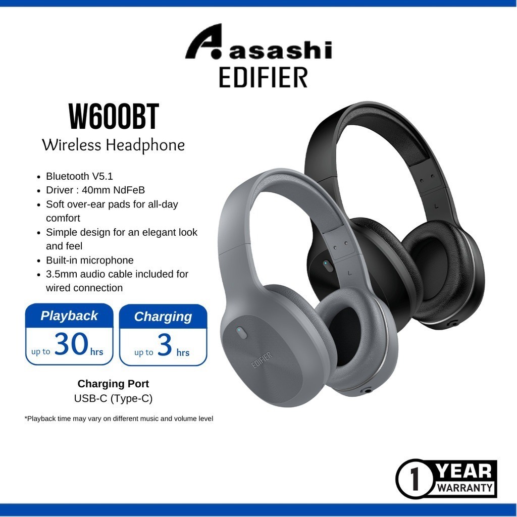 Edifier W600BT / W800BTPro - Wireless Minimalist Headphone with Strong ...