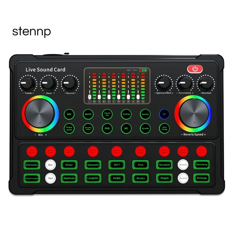 M3 Sound Card M3 RGB LED Wireless Bluetooth Compatible External Mixer ...