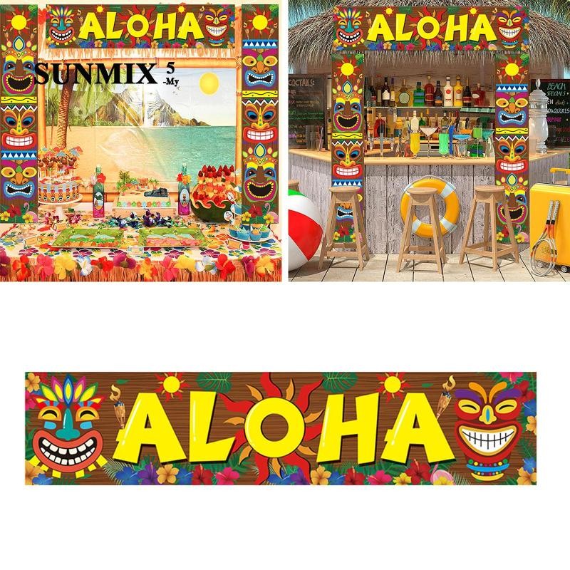 [ Luau Party Decoration Tiki Hawaiian Welcome Aloha Sign Tropical ...