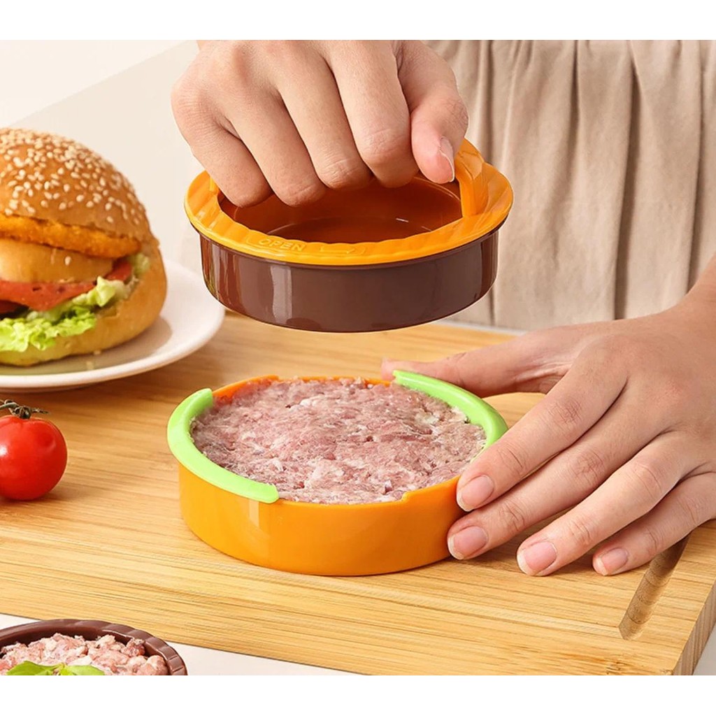 3 In 1 Round Shape Non-Stick Stuffed Hamburger Mold Beef Veggie ...