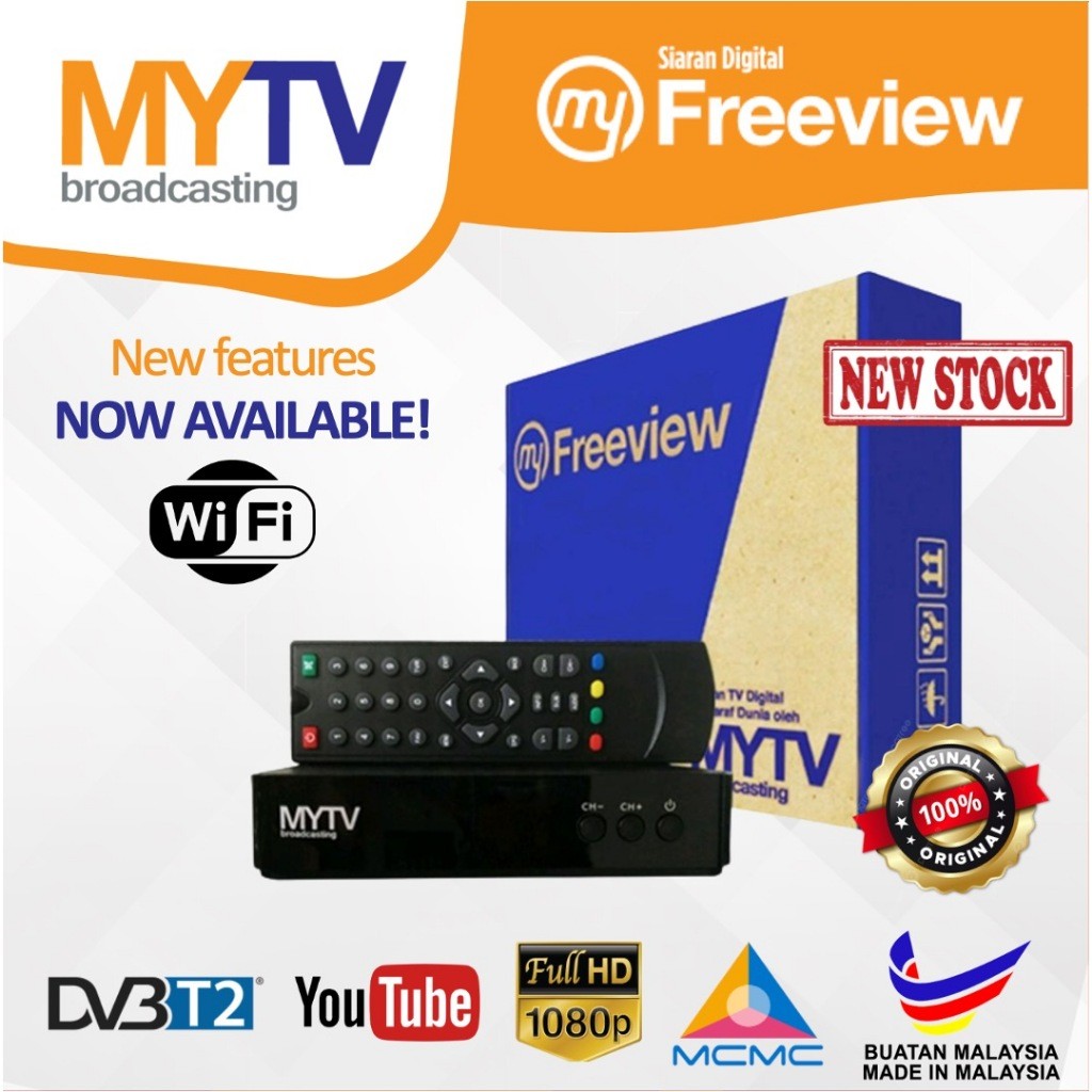 Original MyFreeView MYTV Decoder Box DVBT2 HD DTTV Set Top Box dekoder ...